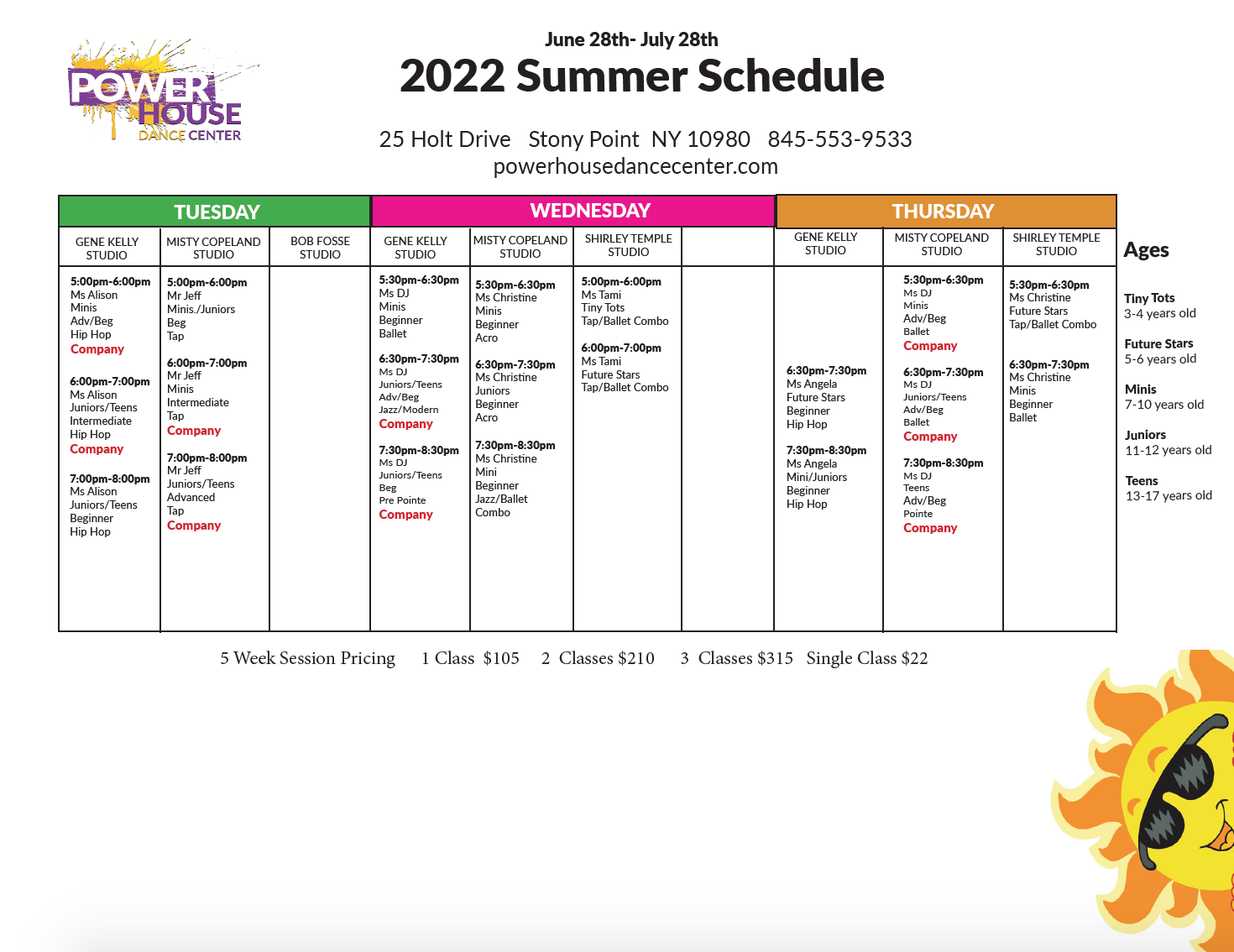 2022 Summer Schedule - Powerhouse Dance Center